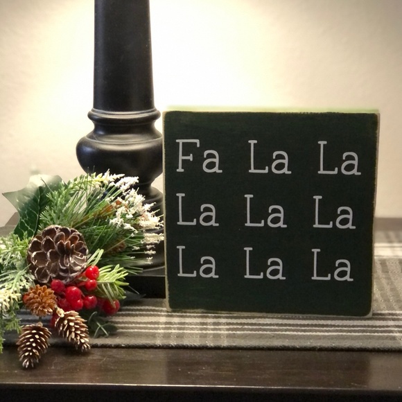 Hand Crafted | Accents | Fa La La Chunky Wood Sign | Poshmark